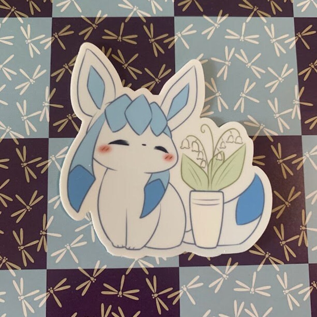 Glaceon Flower Pot Vinyl Sticker - Etsy