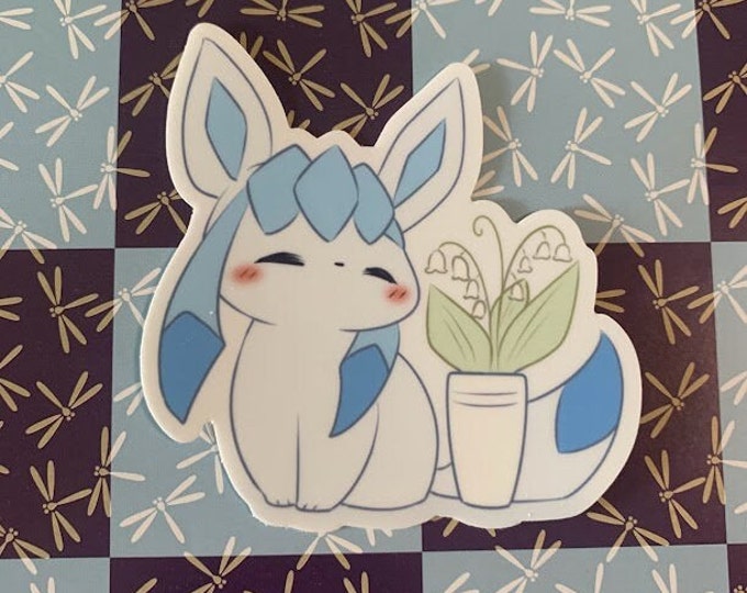Glaceon Flower Pot Vinyl Sticker - Etsy