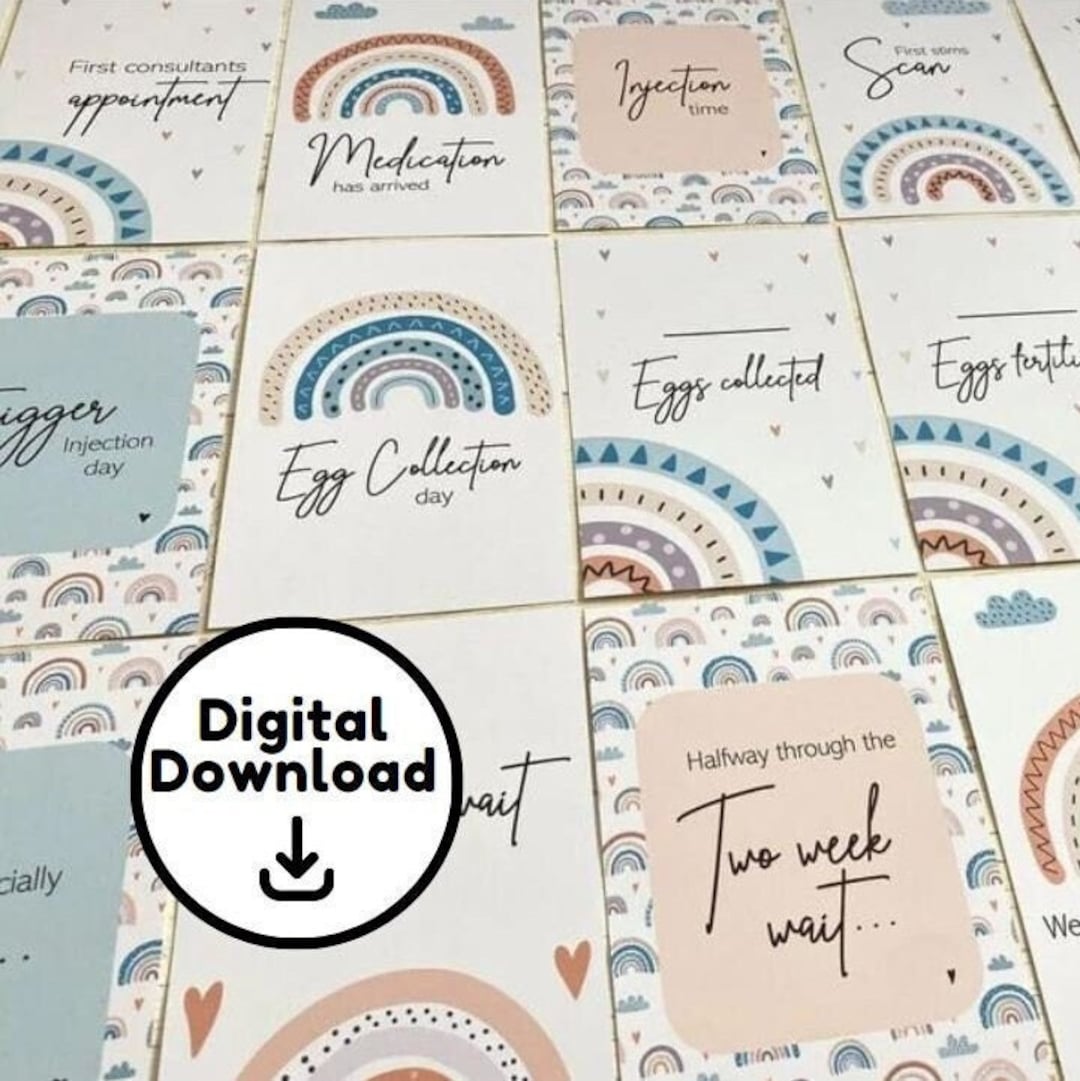 Printable IVF Milestone Cards Digital Download for Fertility Journey - Etsy