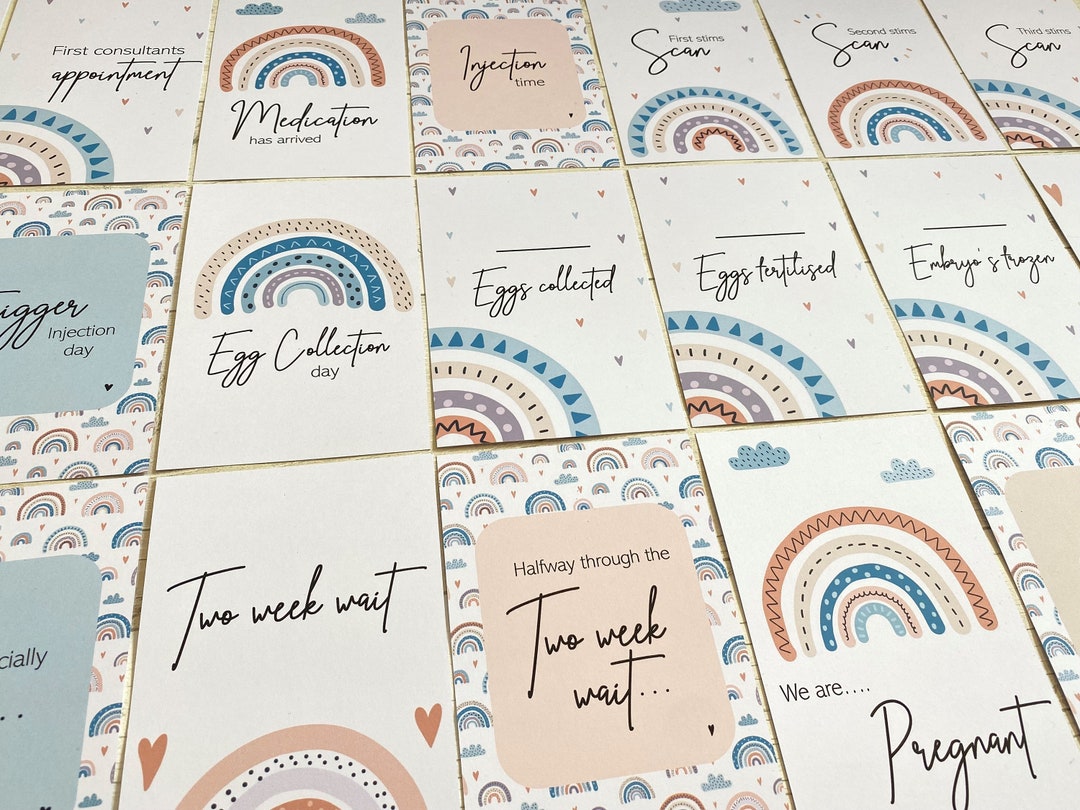 Rainbow IVF Milestone Cards, Rainbow Fertility Treatment Cards, IUI ...