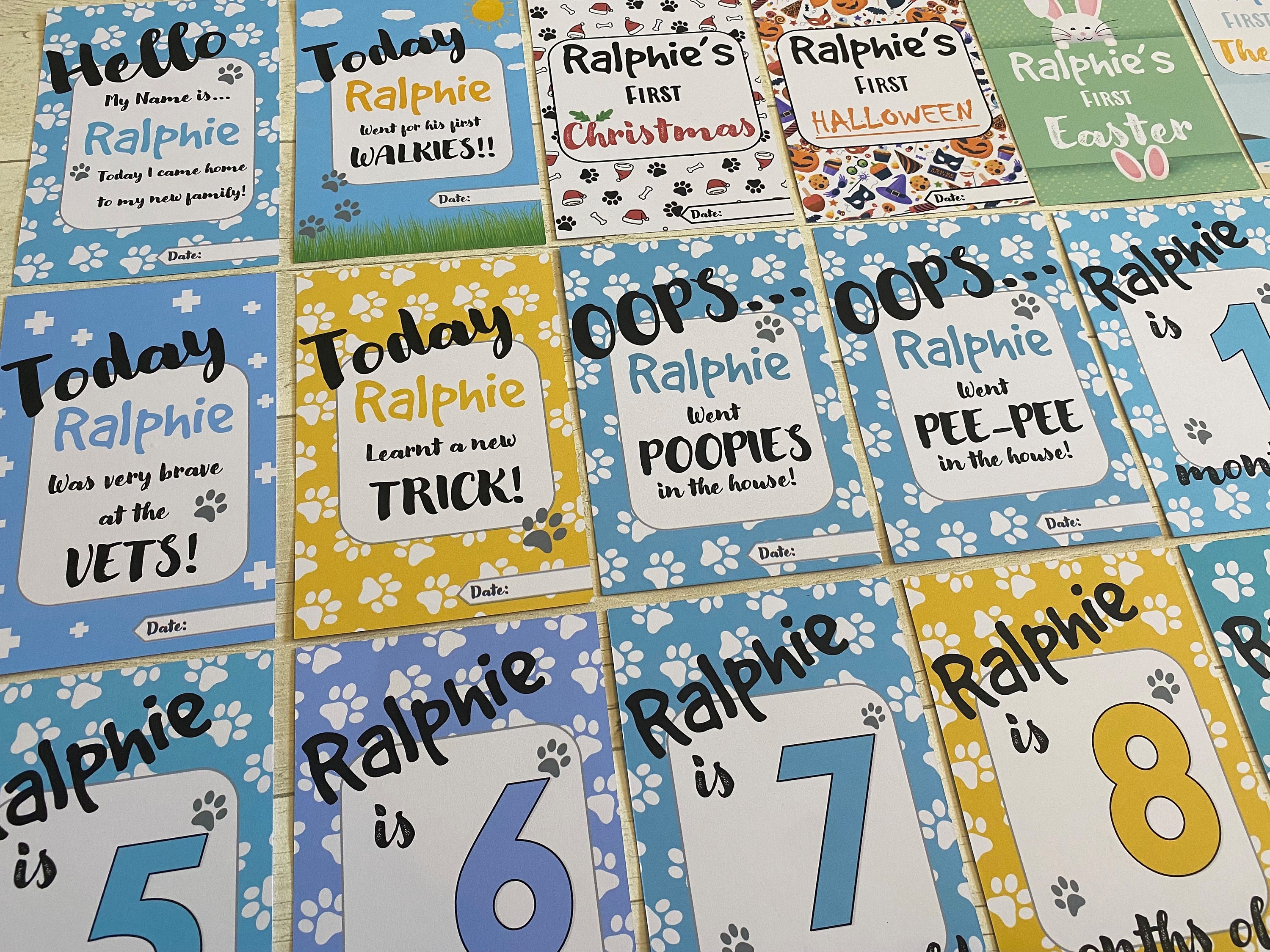 Puppy Milestone Cards, Pet Milestone Cards, Dog Milestone Cards, Girl ...