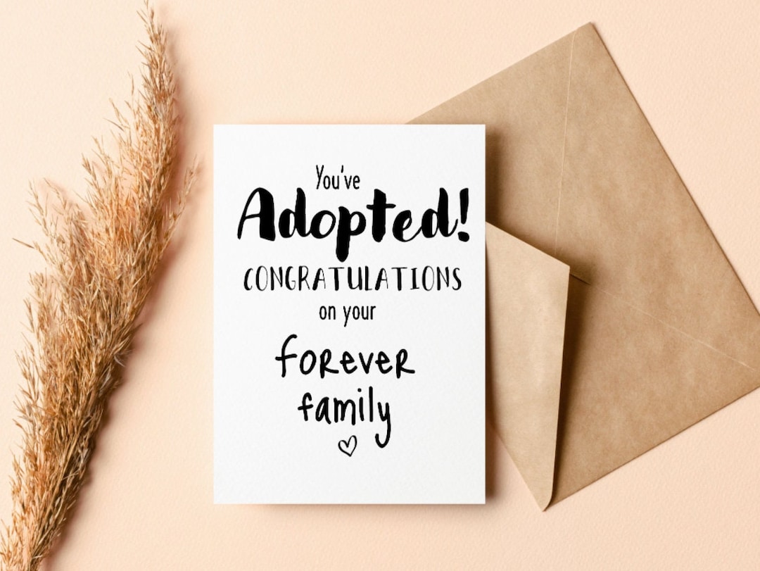 Heartfelt Adoption Congratulation Card for Forever Families and ...