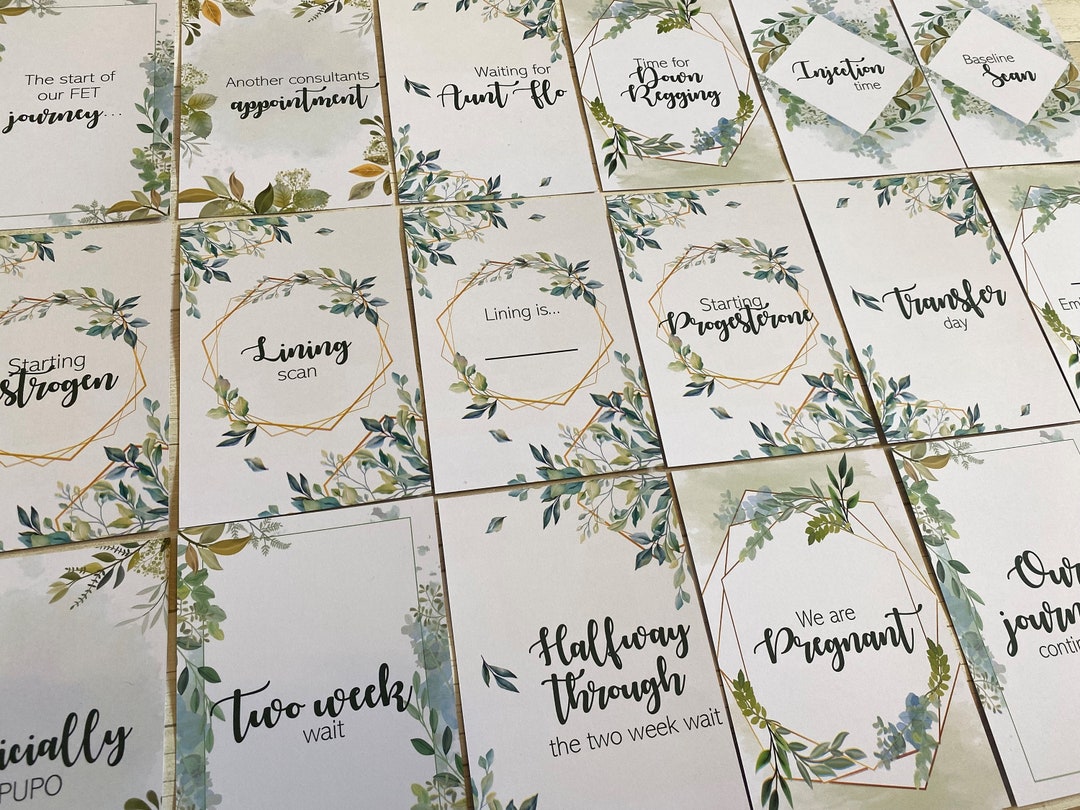FET Botanical Frozen Embryo Transfer Milestone Cards - Etsy