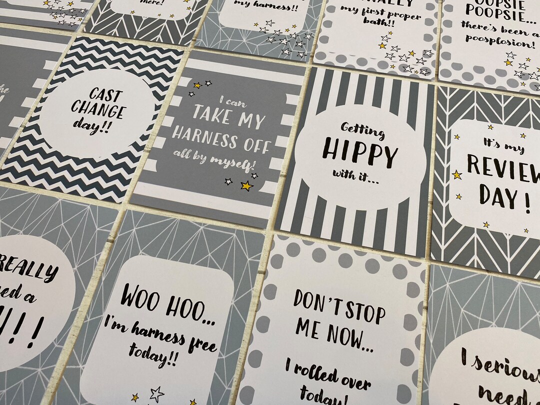 Grey Hip Dysplasia Milestone Cards for DDH Brace and Pavlik Harness - Etsy