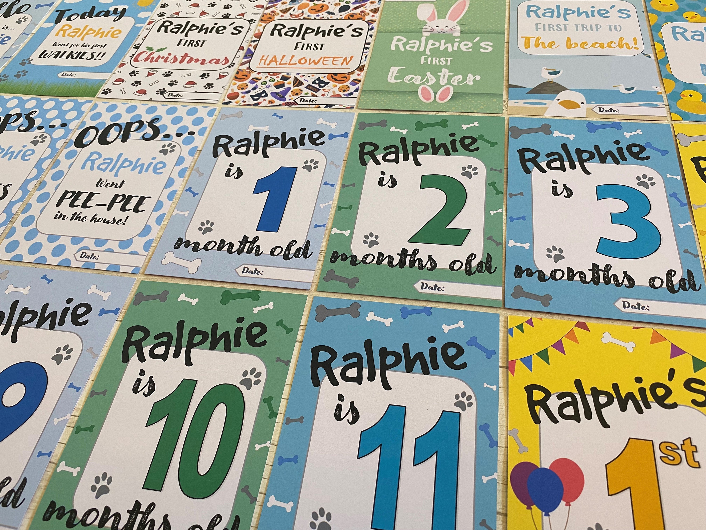 Puppy Milestone Cards, Pet Milestone Cards, Dog Milestone Cards, Girl ...