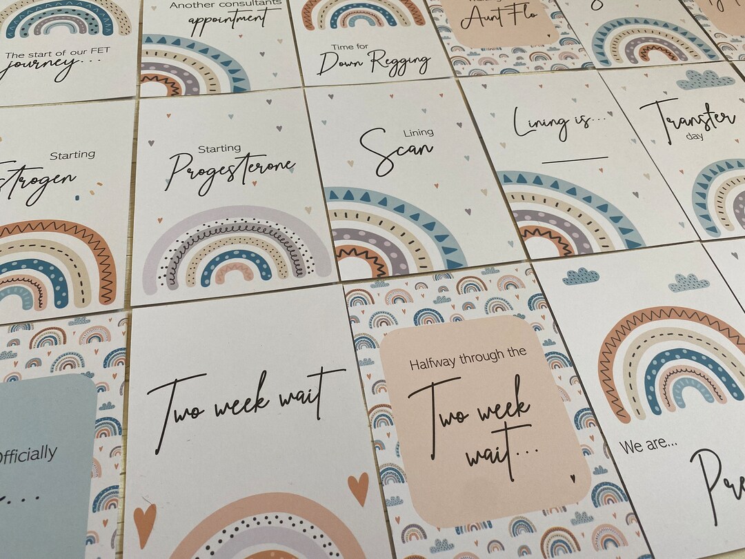 Rainbow Frozen Embryo Transfer, FET Milestone Cards, IVF Milestone ...