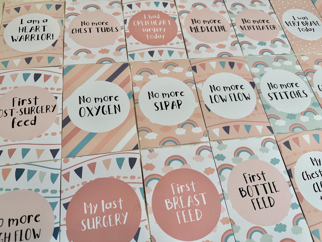 Congenital Heart Disease Milestone Cards for Baby CHD Warrior Journey ...