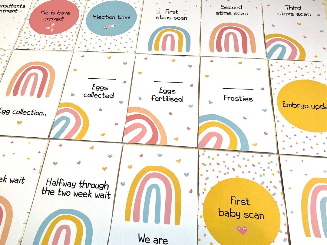 IVF IUI ICSI Bright Rainbow Milestone Cards, Fertility Gift - Etsy