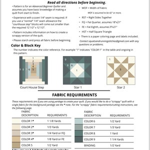 Stars in Court Quilt Pattern PDF - Etsy