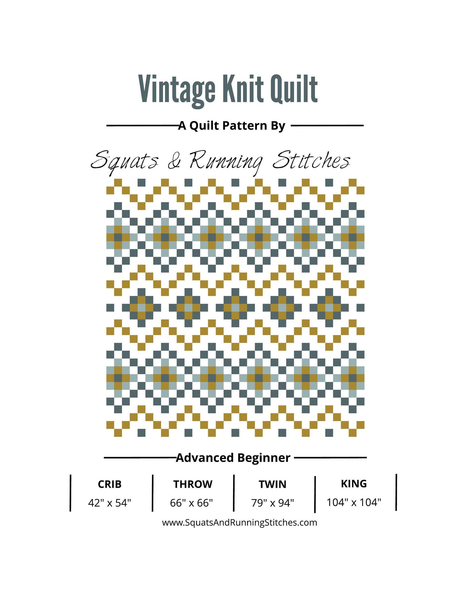 VINTAGE KNIT QUILT Pattern - Etsy