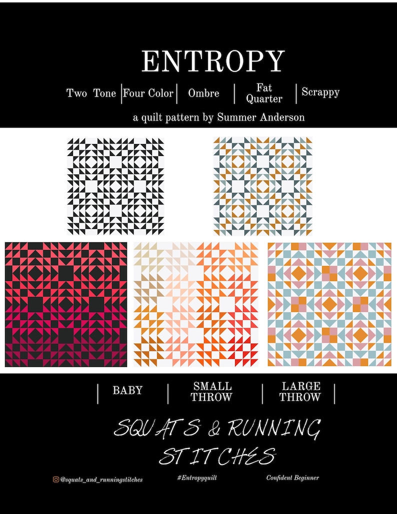 Entropy Quilt Pattern PDF - Etsy Canada