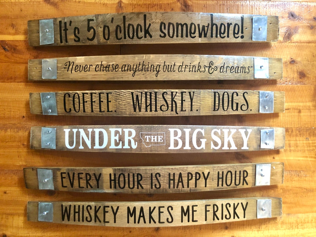 WHISKEY Barrel Stave Sign- 29”L / Custom Staves / Personalized Rustic ...