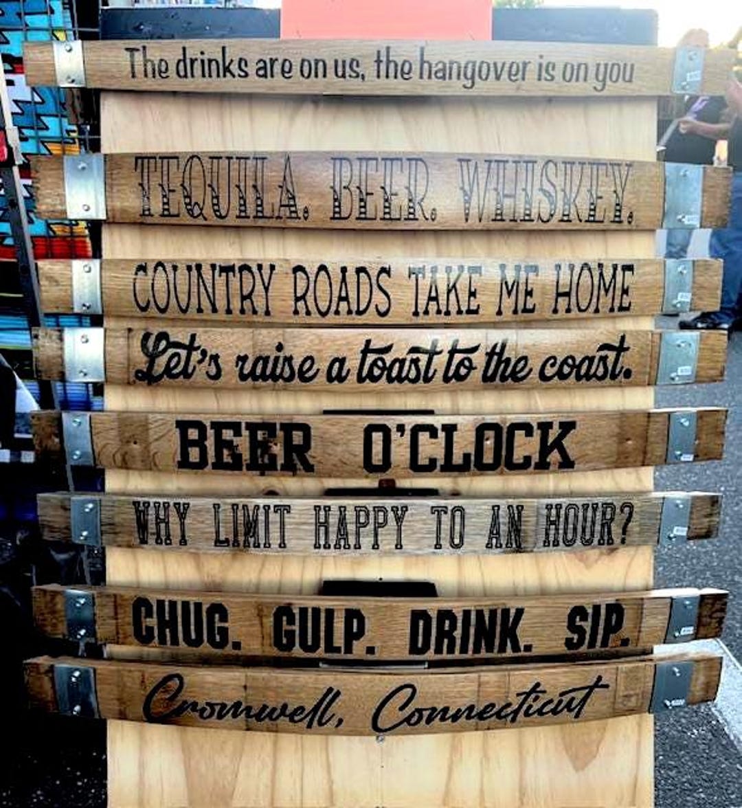 Premade Whiskey Barrel Stave Signs / Custom Staves / Personalized ...