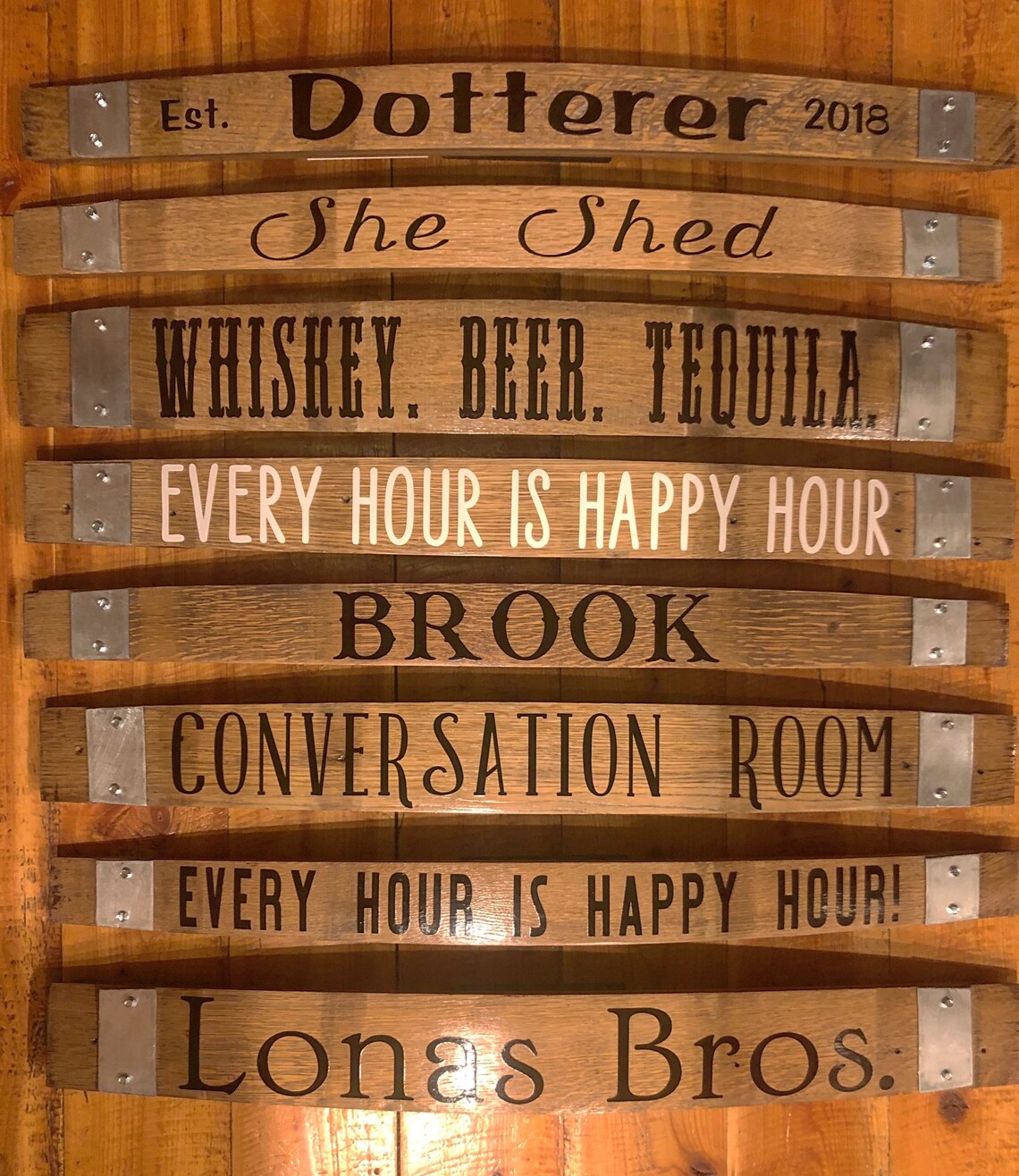 WINE Barrel Stave Sign 34.5L / Custom Staves / Personalized | Etsy