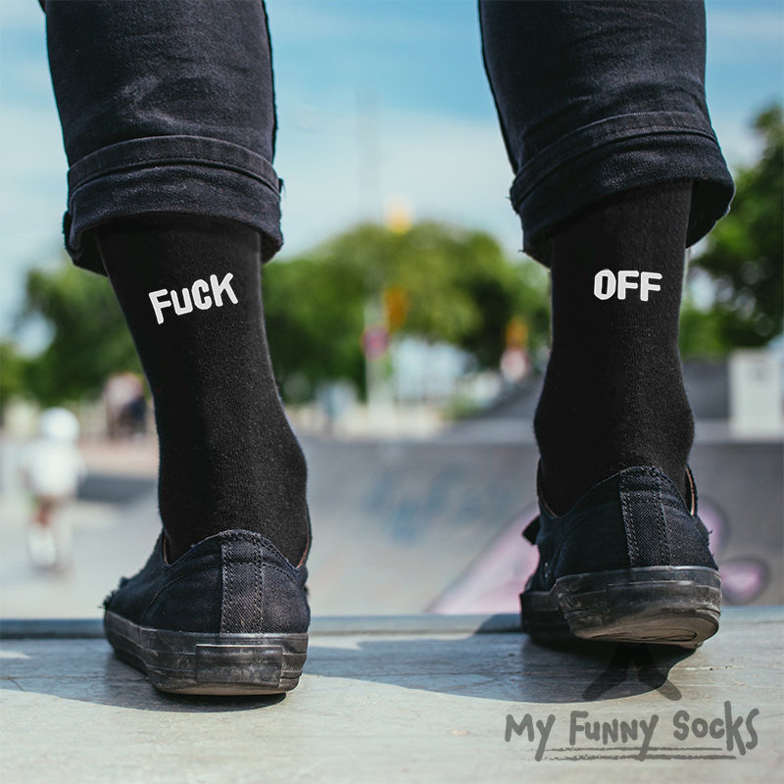 Fuck Off Socks Dont Follow Me Offensive Socks Etsy