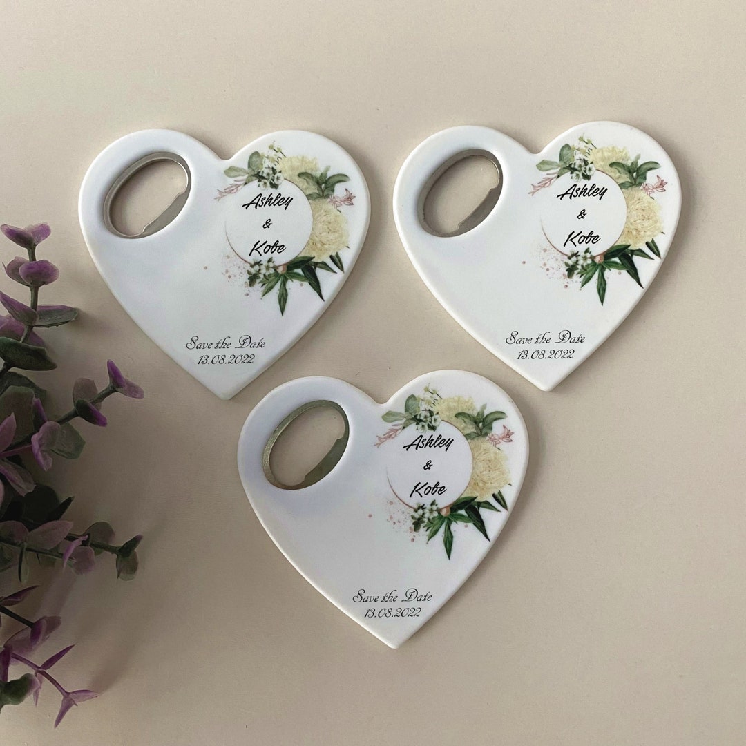 Fridge Cap Opener Magnets, Hard Plastic, Personalized Wedding Gifts ...