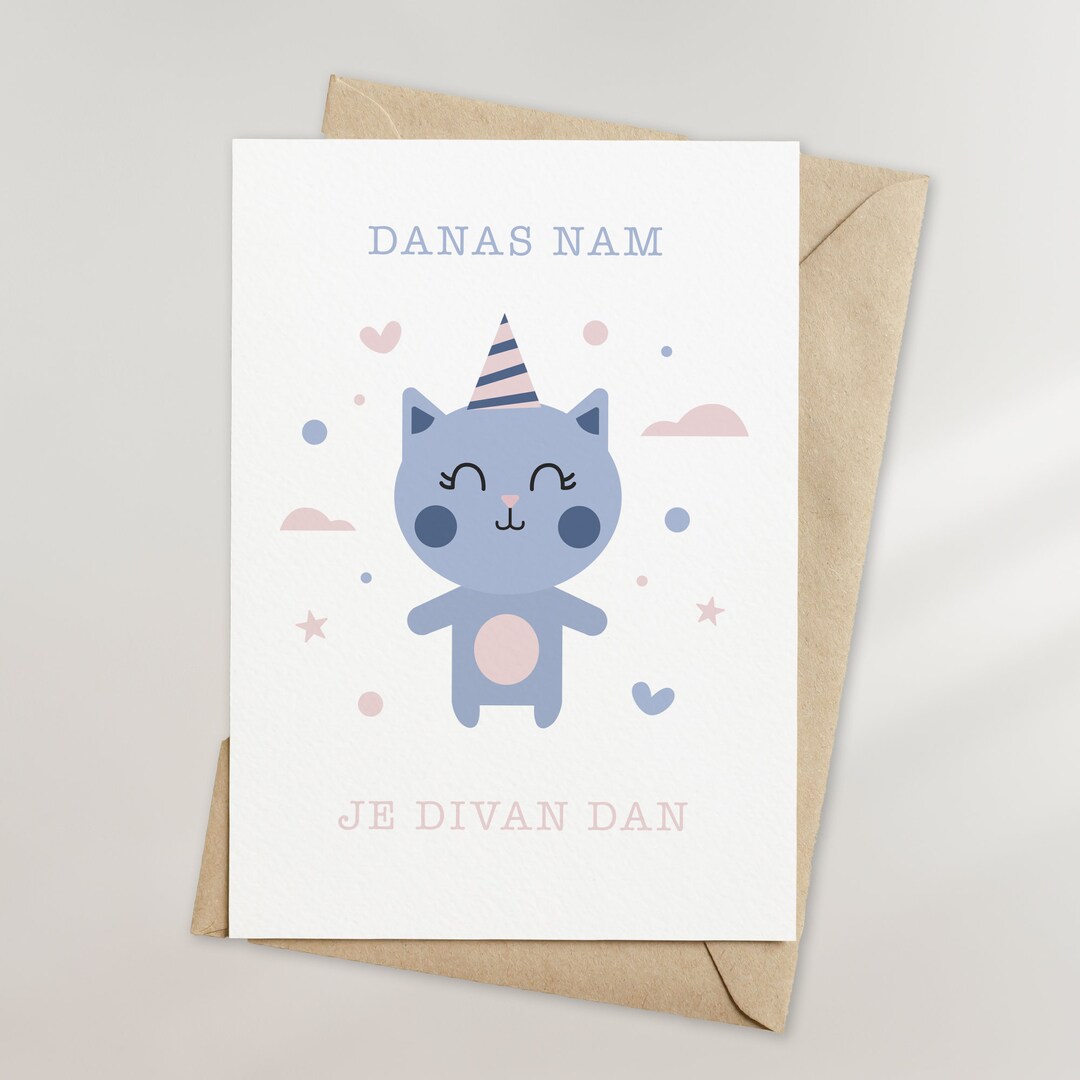 Danas Nam Je Divan Dan Birthday Card Serbia, Croatia, Bosnia - Etsy