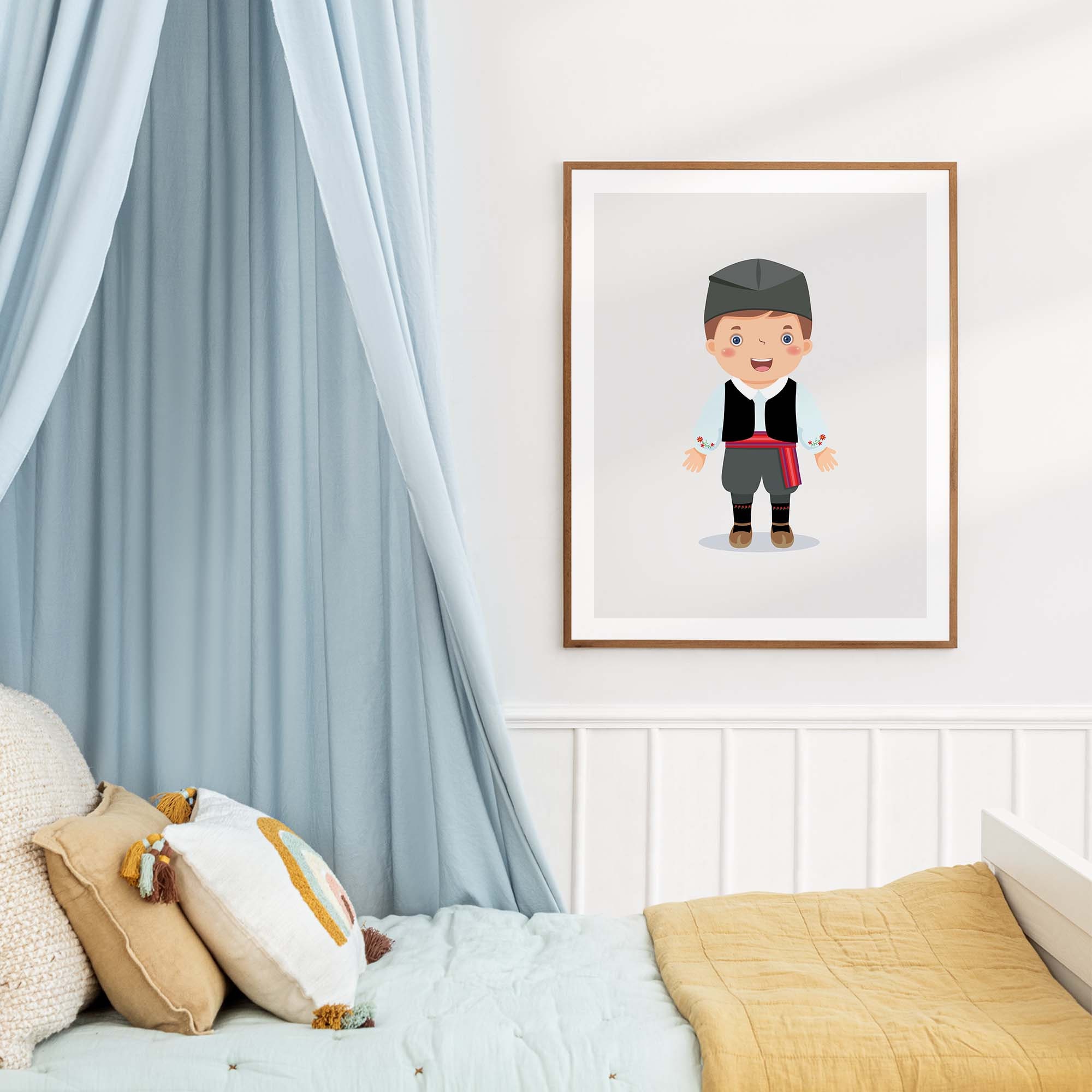 Serbian Kids in Folk Costume Poster - Balkan Wall Decor - Etsy
