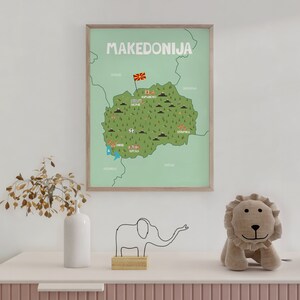 Macedonia Kids Map - Balkan Kids Poster - Etsy