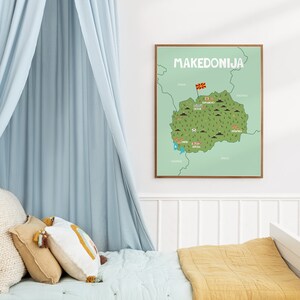 Macedonia Kids Map - Balkan Kids Poster - Etsy