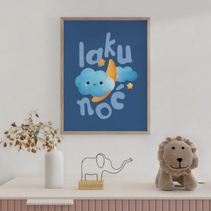 Laku Noć / Good Night - Kids Poster - Serbia, Croatia, Bosnia - Etsy