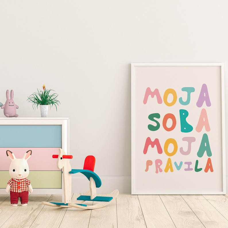 Moja Soba Moja Pravila - Kids Poster - Serbia, Croatia, Bosnia - Etsy