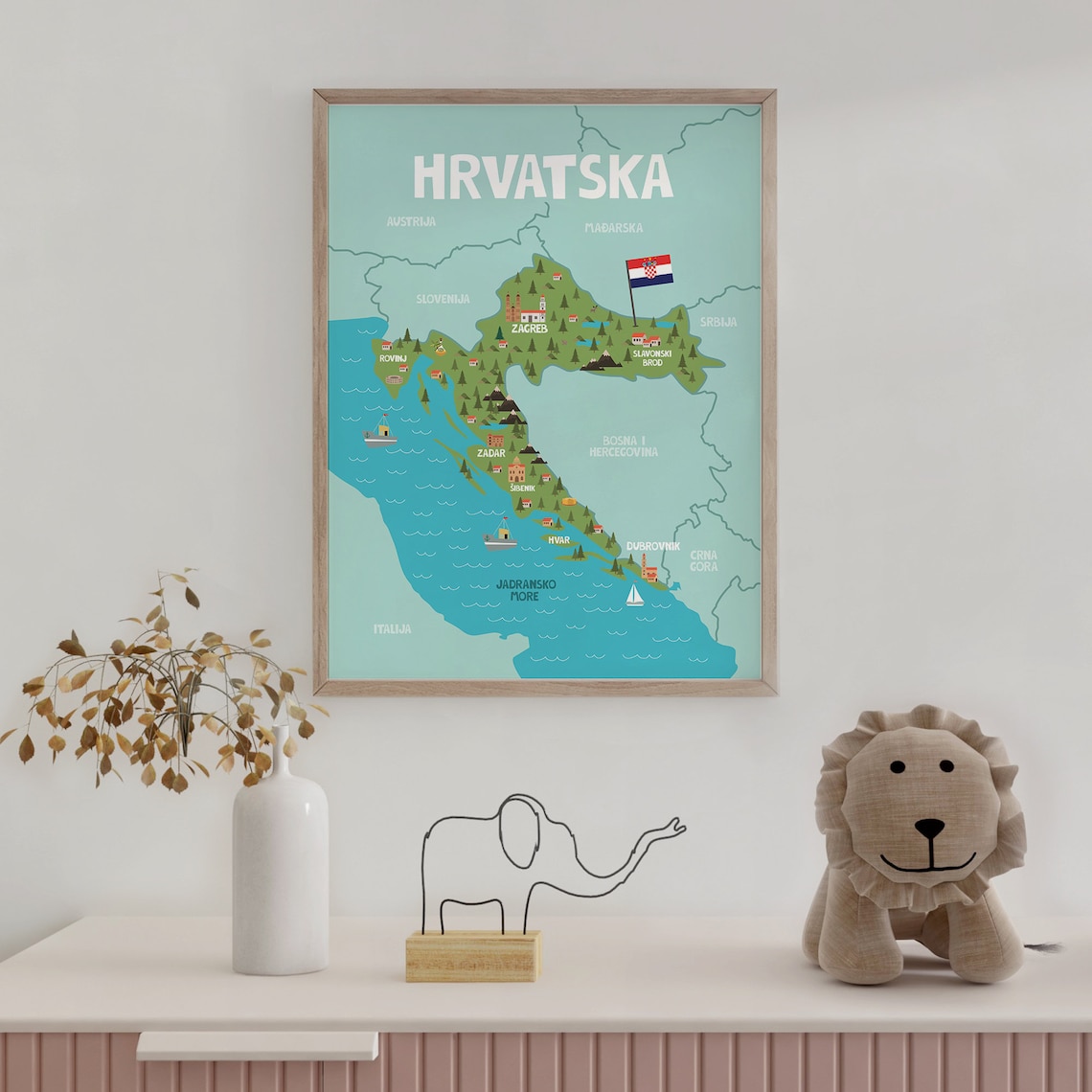 Croatia Kids Map - Balkan Kids Poster - Etsy