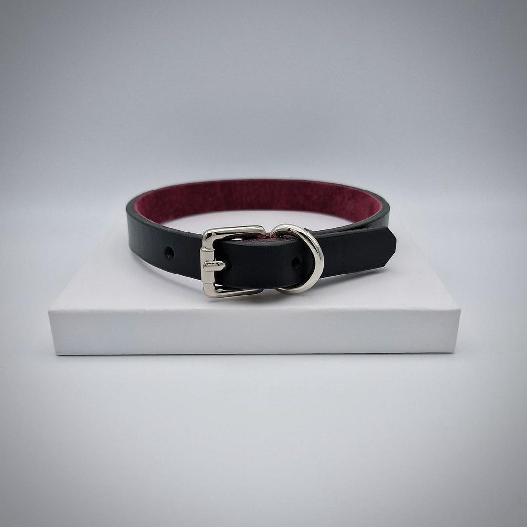 Cici Loop Collar Customisable Full Grain Italian Leather Suede Lined ...
