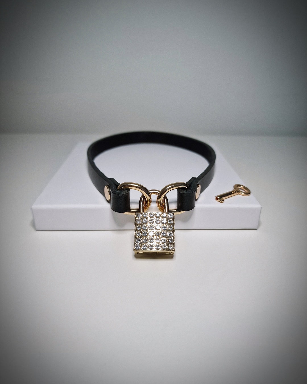 Sarai Leather Locking Collar Full Grain Italian Vachetta Suede Lined ...