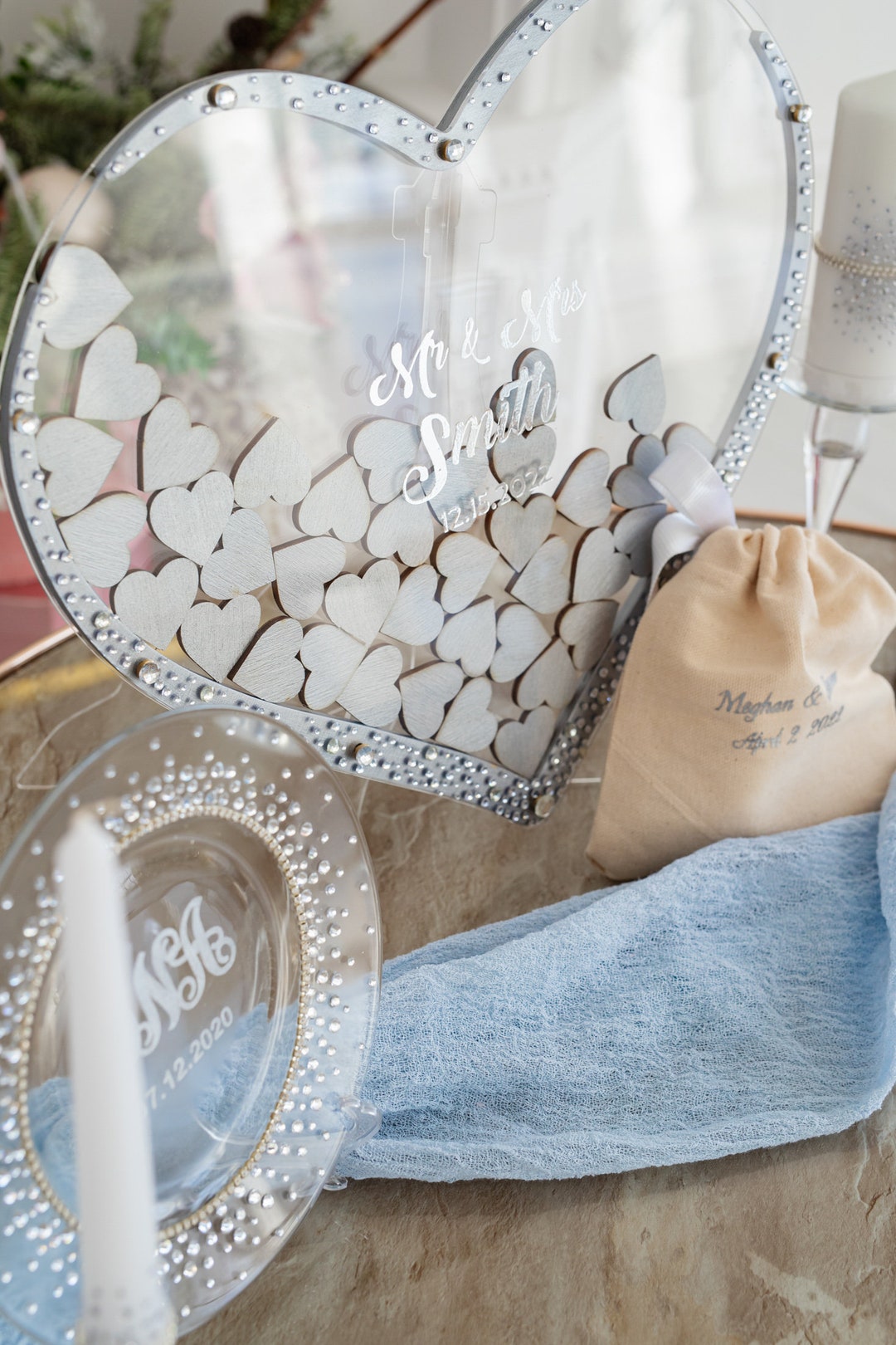 Silver Wedding Guest Book Drop Box Alternative Wedding Guest - Etsy