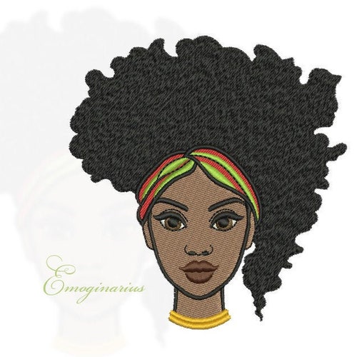 African Woman Machine Embroidery Design - Etsy