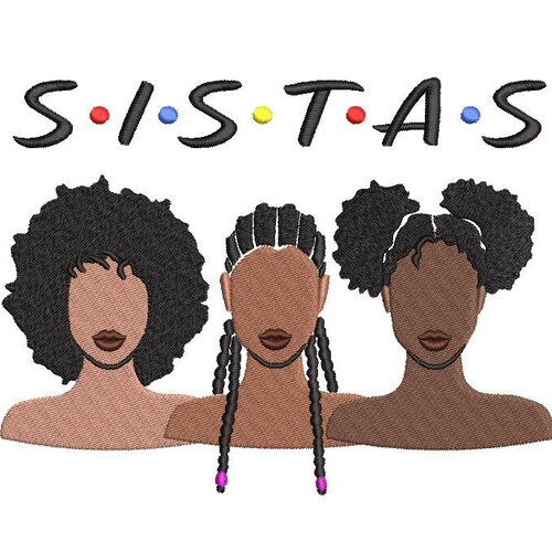 Machine Embroidery Design Friends Natural Hair Friend - Etsy