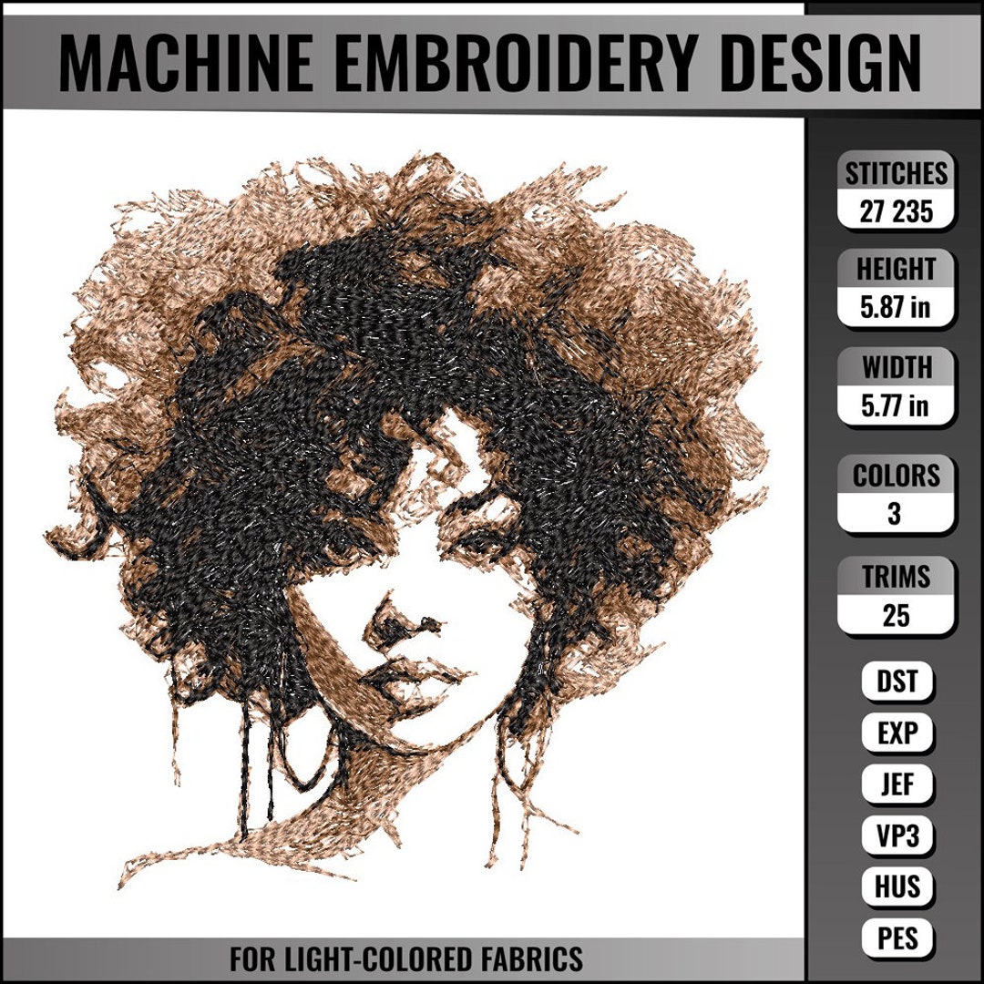 Machine Embroidery Design, Photostitch, Cute Girl Portrait, Natural ...