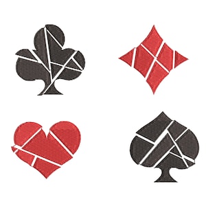 Machine Embroidery Design, Playing Cards Suits, Decks Designs, Set 4 ...