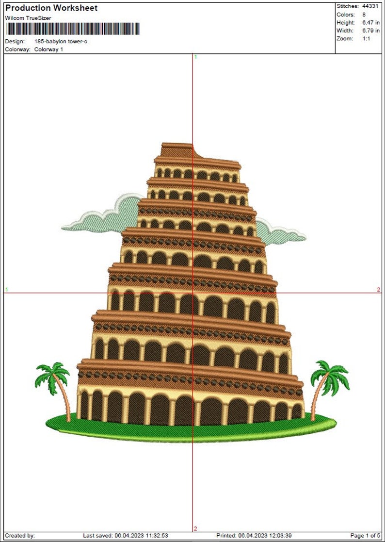 Machine Embroidery Design Babylon Tower Tower of Babel 5 - Etsy