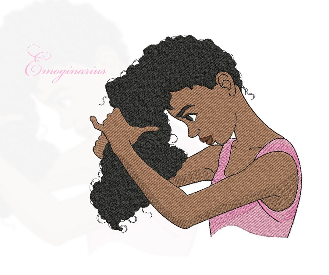 Machine Embroidery Design, Curly Hair Girl 4,5,6,7 Inch - Etsy