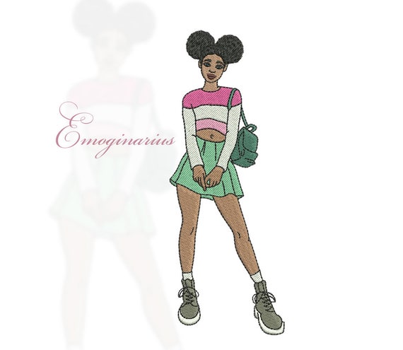 Machine Embroidery Design Girl With a Backpack Learning - Etsy