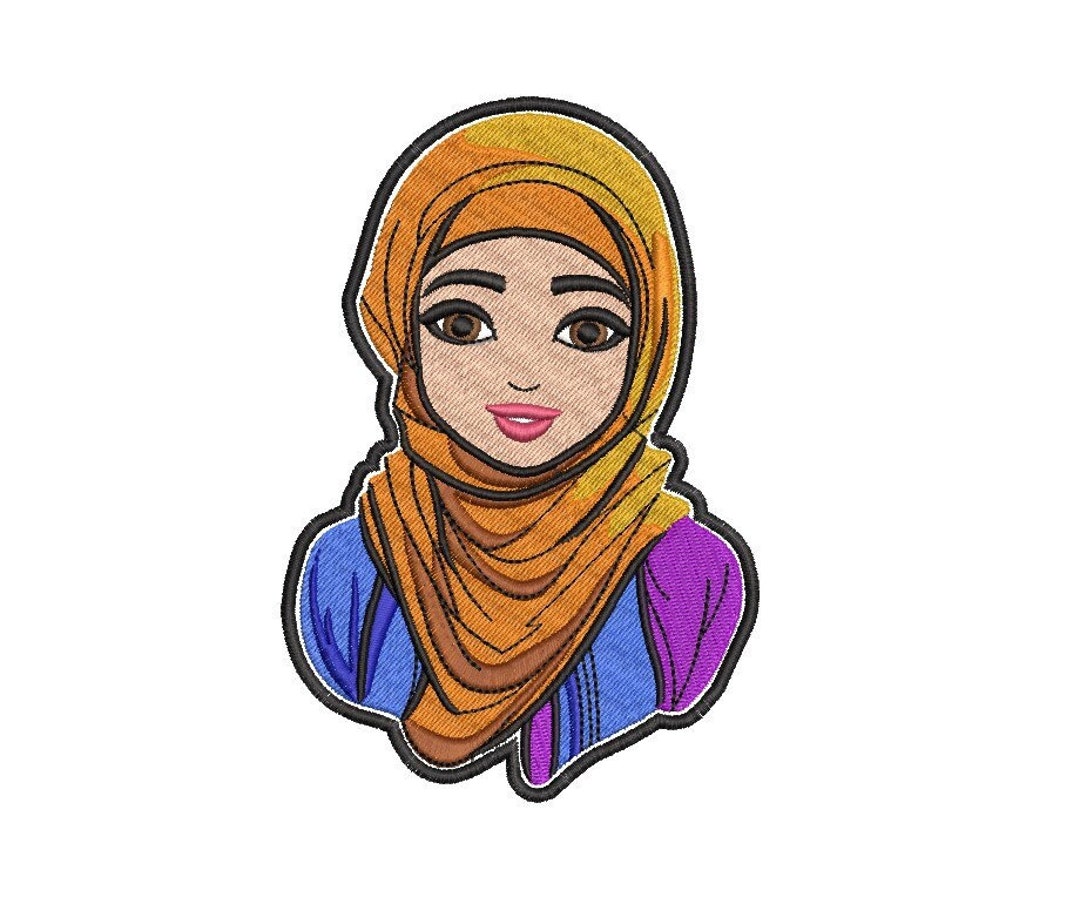 Machine Embroidery Design Cute Muslim Girl 4 5 6 Inch - Etsy