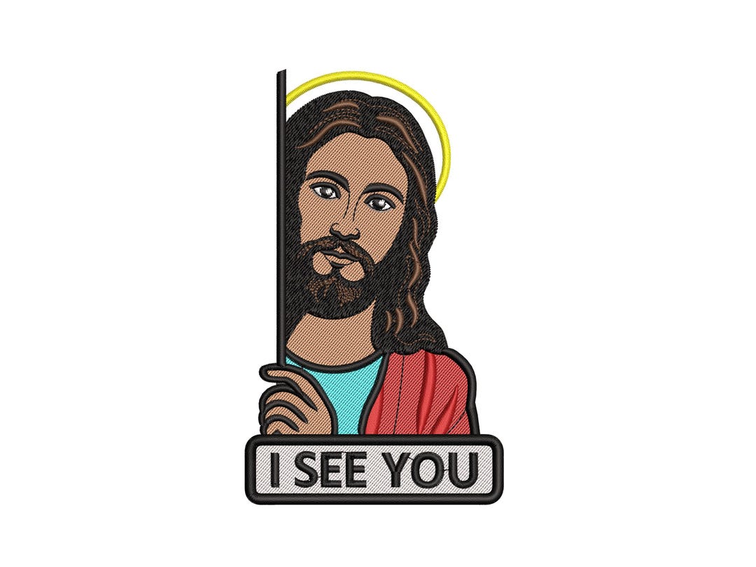 Machine Embroidery Design, Peeking Jesus, I See You, I Saw That - 4, 5 ...