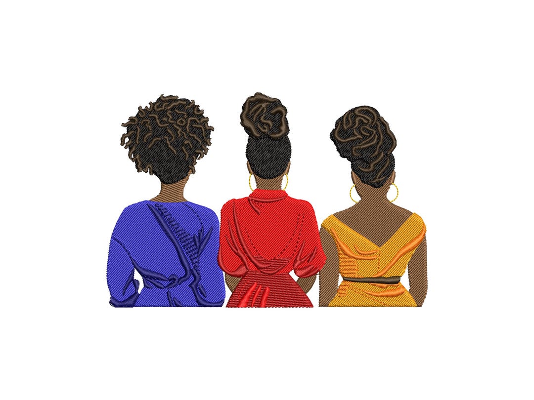 Machine Embroidery Design, Friends, Natural Hair, Friend, Woman - 4, 5 ...