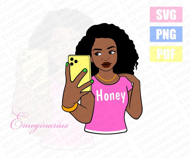Vector Graphics Cute Girl Makes Selfie SVG PNG PDF - Etsy