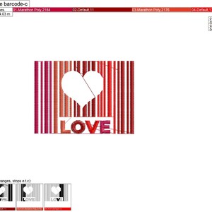 Machine Embroidery Design, Love, Heart, Romantic, Funny Barcode ...