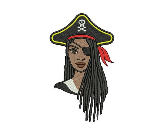 Digital Machine Embroidery Design Cute Pirate Girl Pretty - Etsy