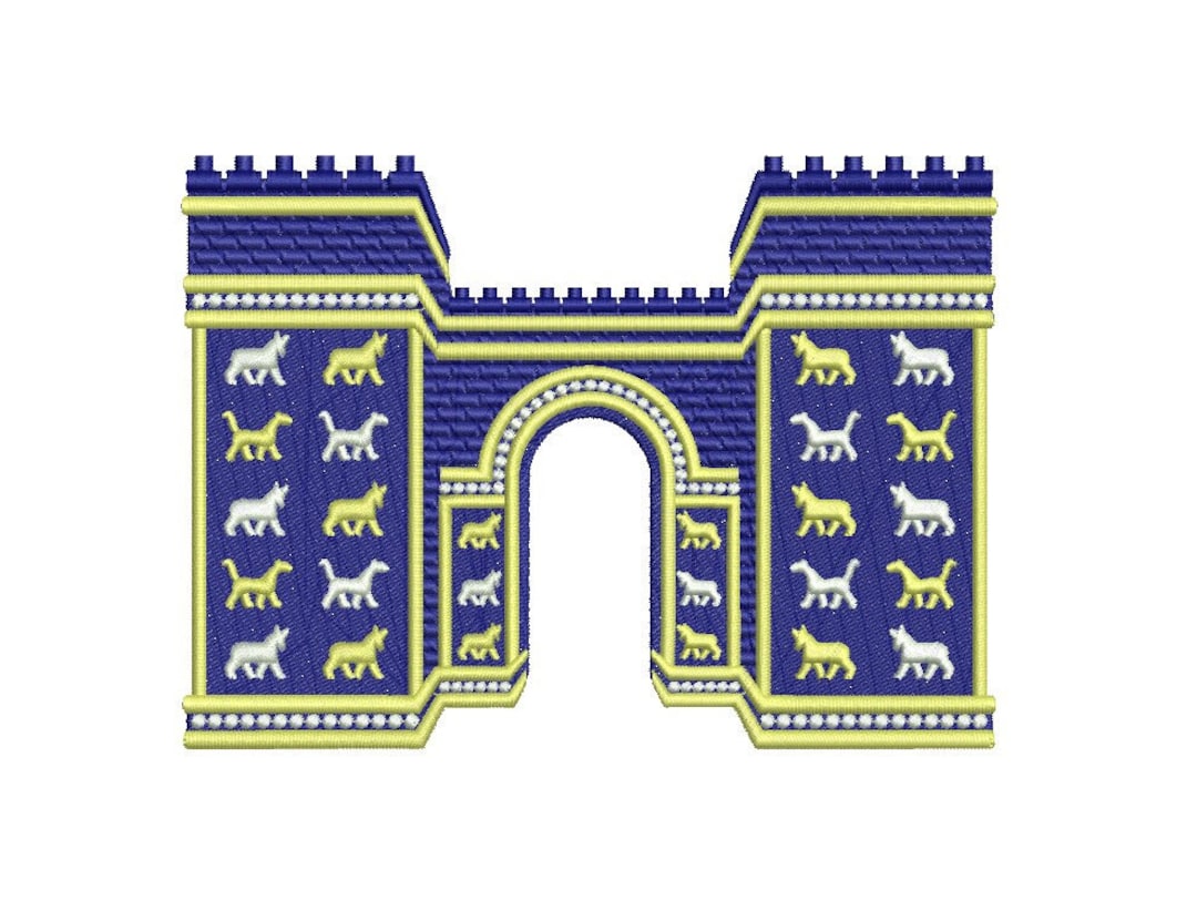 Machine Embroidery Design Ishtar Gate Babylon 5 6 7 Inch - Etsy