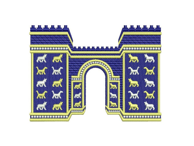 Machine Embroidery Design Ishtar Gate Babylon 5 6 7 Inch - Etsy