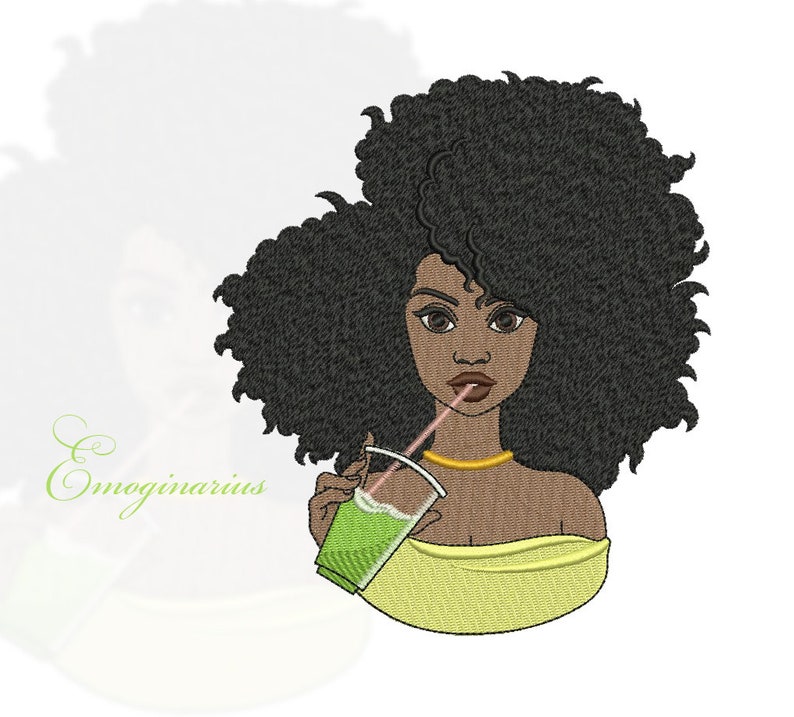 Machine Embroidery Design, Girl Drinks a Cocktail - 4, 5, 6, 7 Inch - Etsy