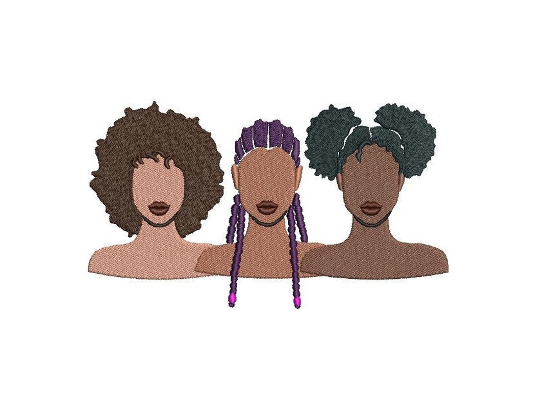 Machine Embroidery Design, Friends, Natural Hair, Friend, Woman - 4, 5 ...