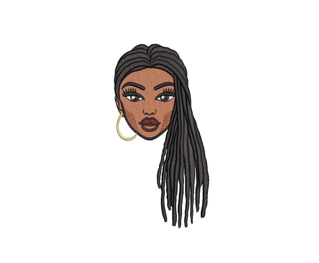 Machine Embroidery Design Cute Girl Loc Natural Hair Woman - Etsy