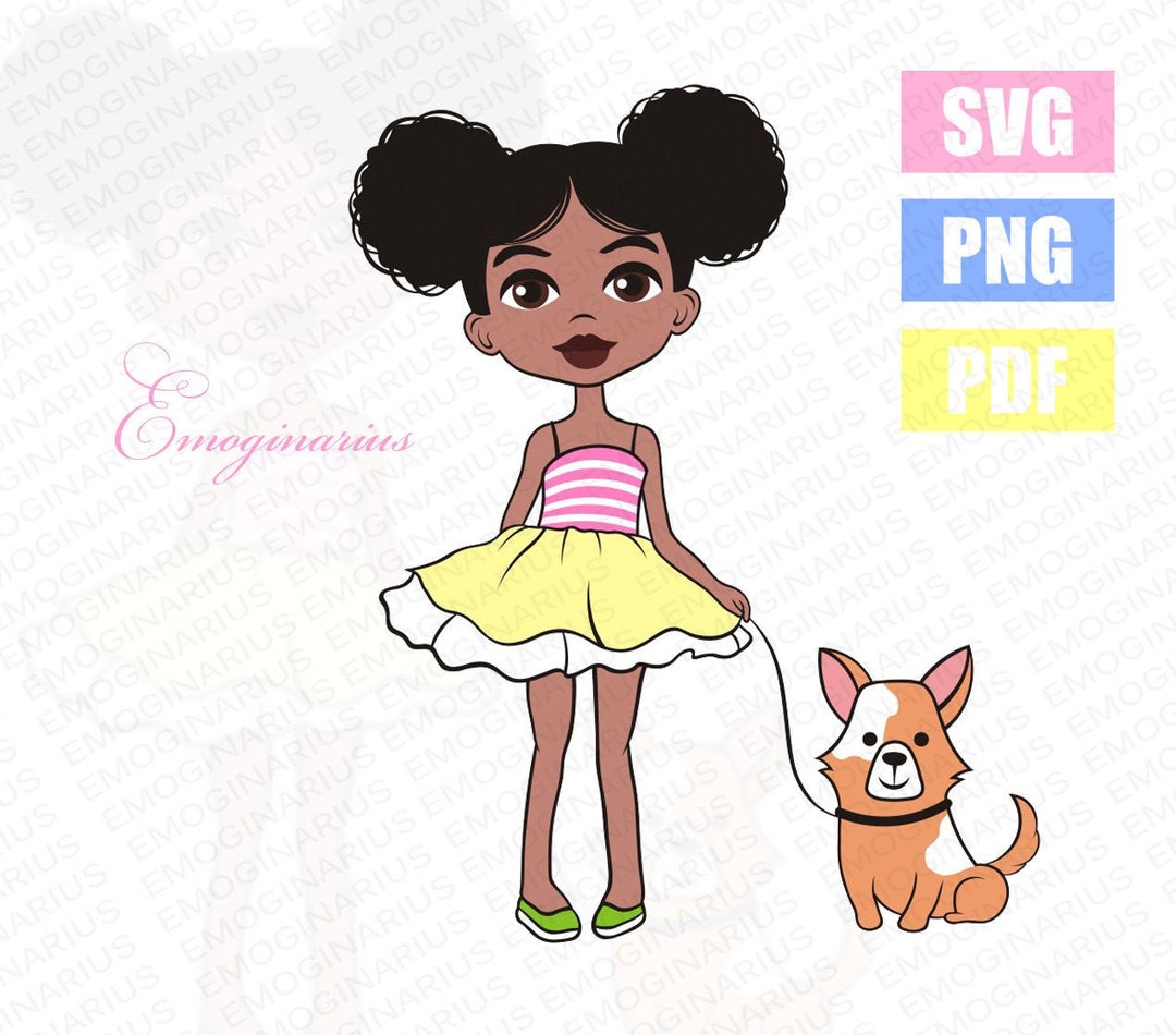 Vector Graphics, Girl With a Dog, SVG, PNG, PDF, Digital File - Etsy
