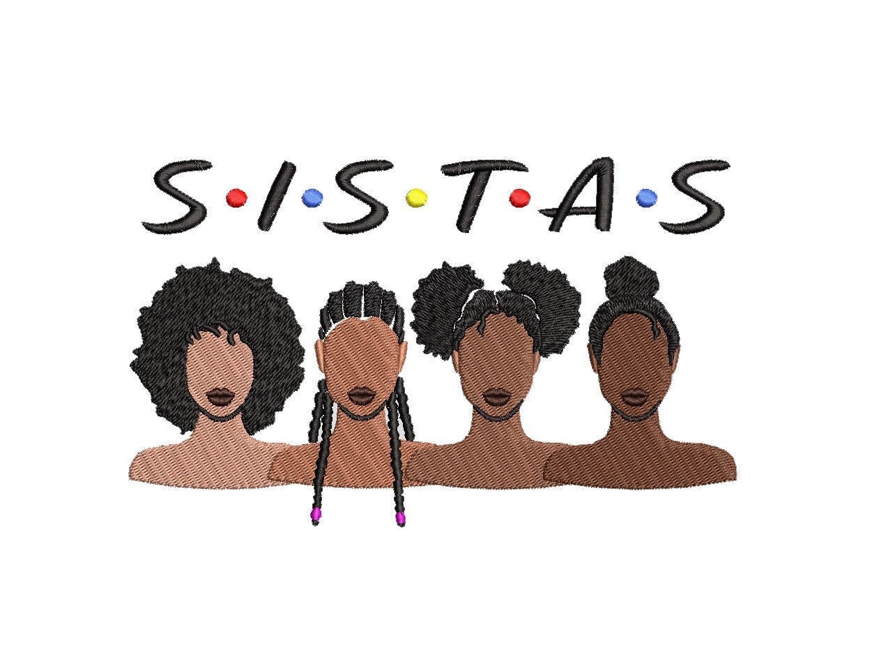 Machine Embroidery Design Friends Natural Hair Friend - Etsy
